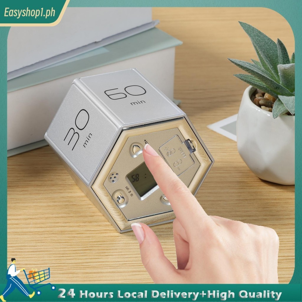 Pomodoro Timer 1/5/10/25/30/60min and Custom Countdown Flip Focus Timer Hexagon Rotation Timer ...