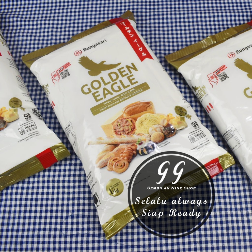 Golden Eagle Bread Flour mie 1 KG HIGH PROTEIN Bungasari | Shopee ...