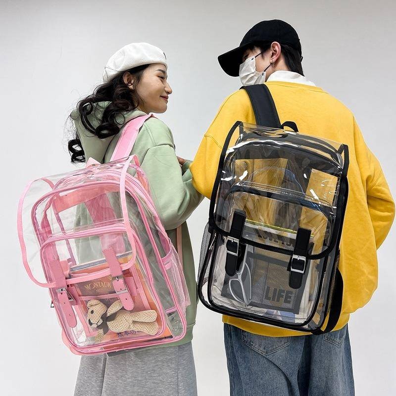 Trendy Flap Transparent Backpack Large Heavy Duty PVC Transparent ...