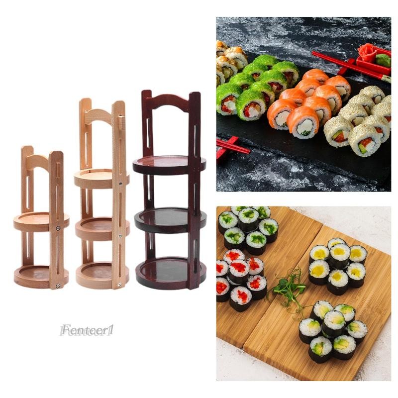 [Fenteer1] Wooden Sushi Tray Japanese Sturdy Food Serving Sushi Display ...