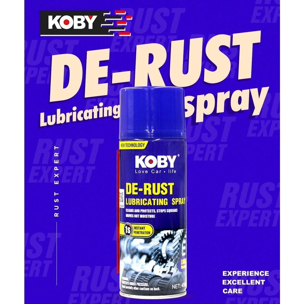 KOBY DE-RUST REMOVER LUBRICATING SPRAY AND PENETRATING OIL 450ML FOR ...