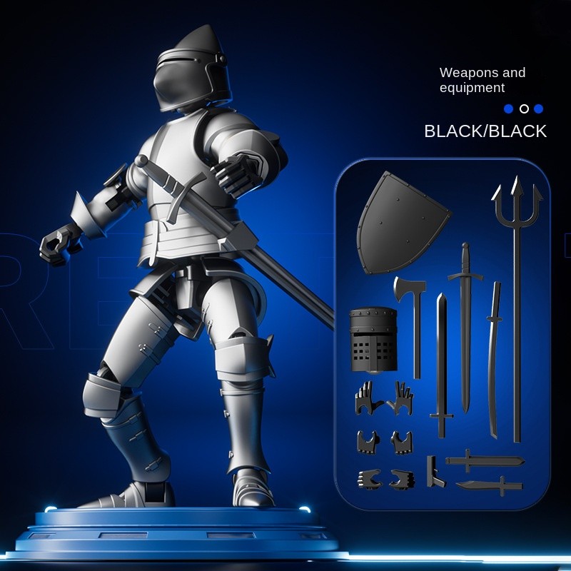 T13 Action Figure Medieval Warrior Lucky 13 3D Printing Model Assembly ...