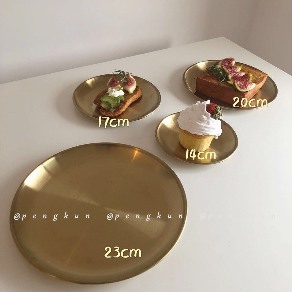 Nordic ins new solid color plate western dinner plate metal disc ...