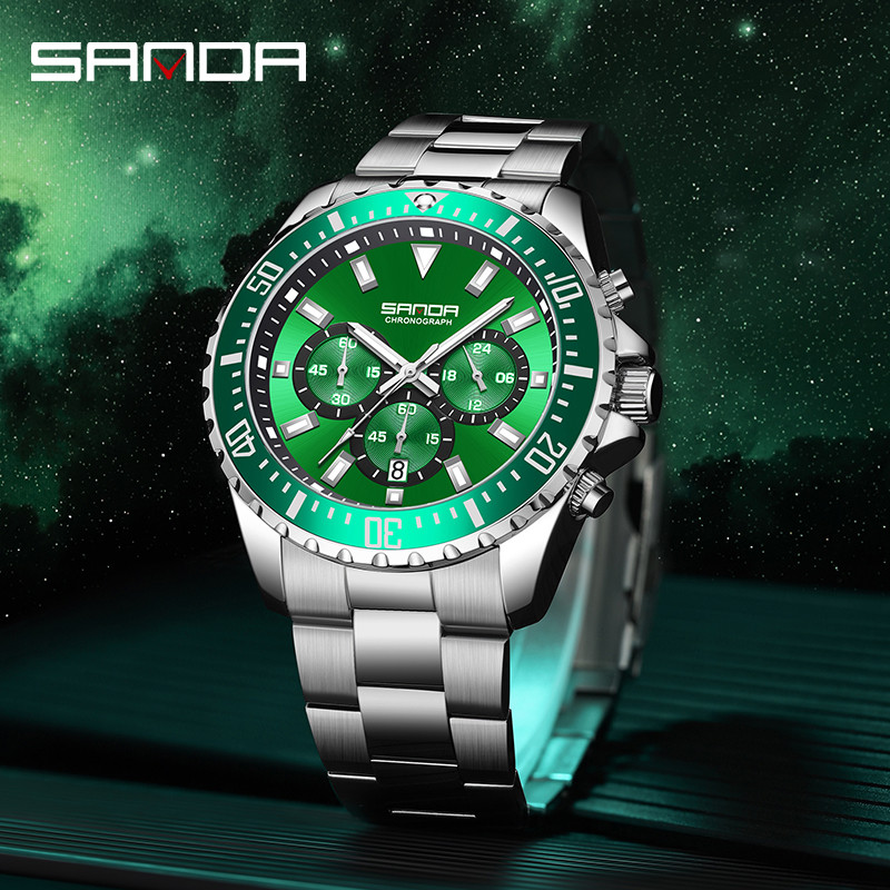 Sanda Advanced Business Success Men's Night Light Waterproof Quartz Men ...