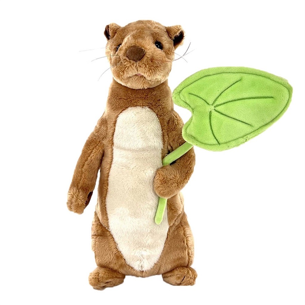 Realistic Yellow Weasel Plush Toy,12 Inch Soft River Otter Holding ...