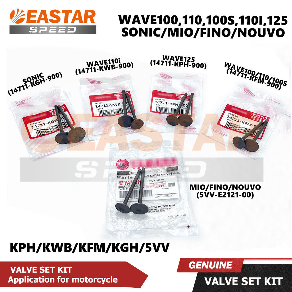 VALVE SET KIT (INTAKE / EXHAUST) FOR WAVE100,110,100S,110I,125/SONIC ...