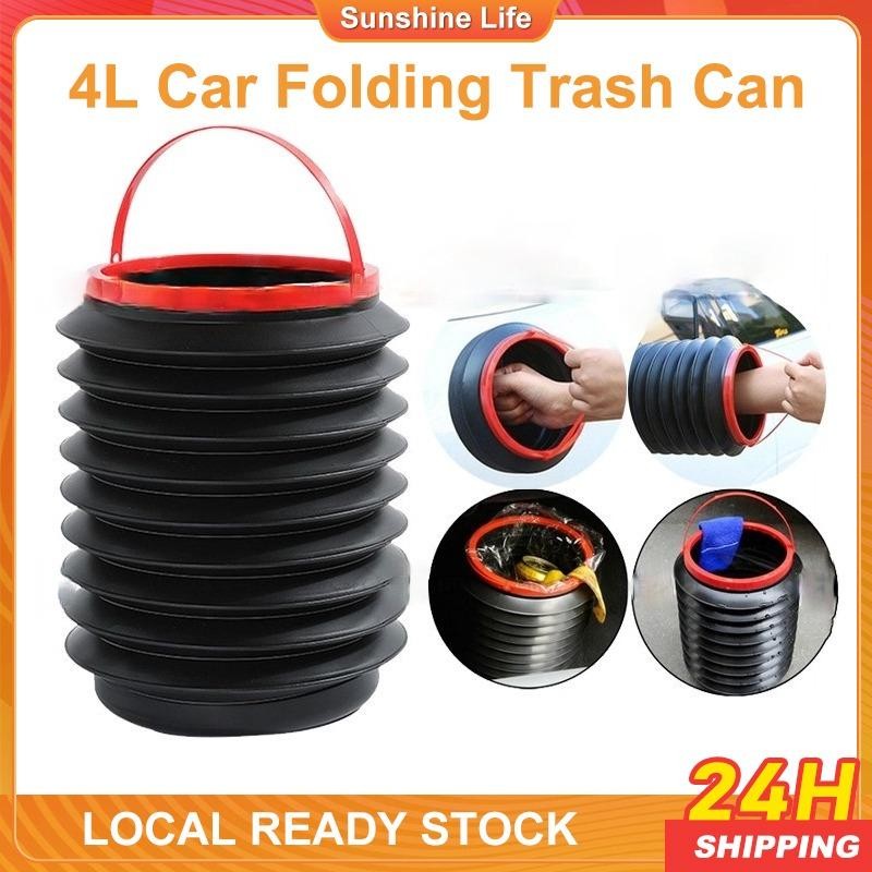 4L Trash Can Trunk Bag Hanging Car Storage Box Retractable Folding ...