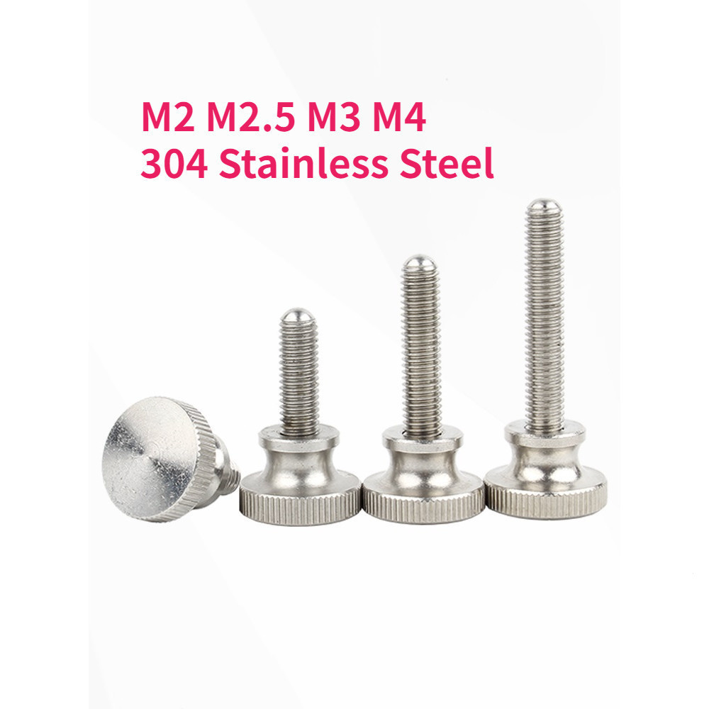 M2 M2.5 M3 M4 GB834 304 Stainless Steel Knurl High Step Head Hand Tighten Thumb Screw Curtain ...
