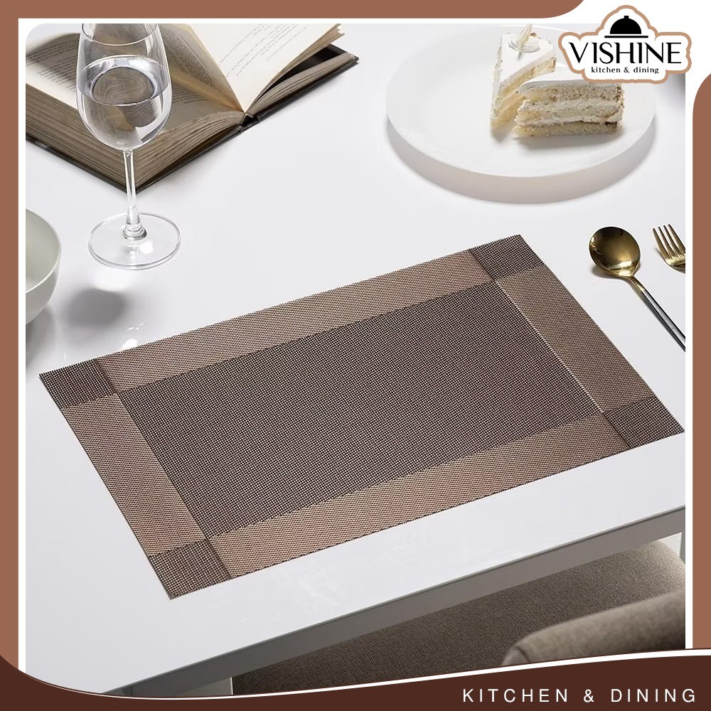 VSHNE.OFF PVC Dinning Table Mat Pad Non-Slip Diagonal Placemat Bowl ...