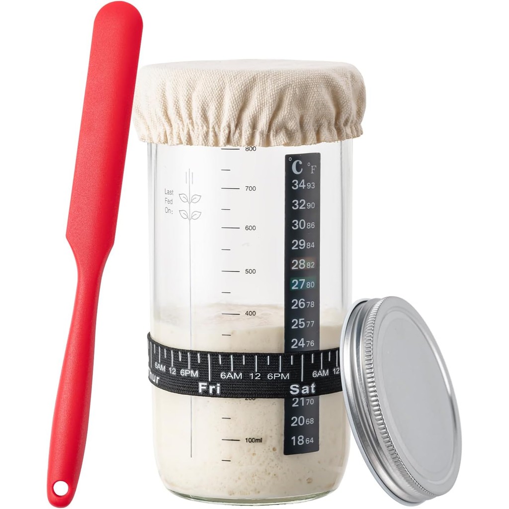 6Pcs/Set Sourdough Starter Kit Pro Size 32oz / 1000ml Jar | Shopee ...