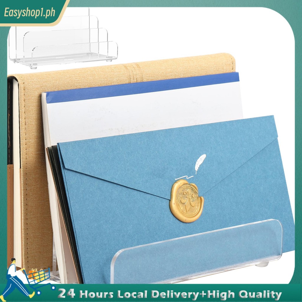 Mail Organizer 3 Compartments Large Capacity Letter Holder Vertical ...