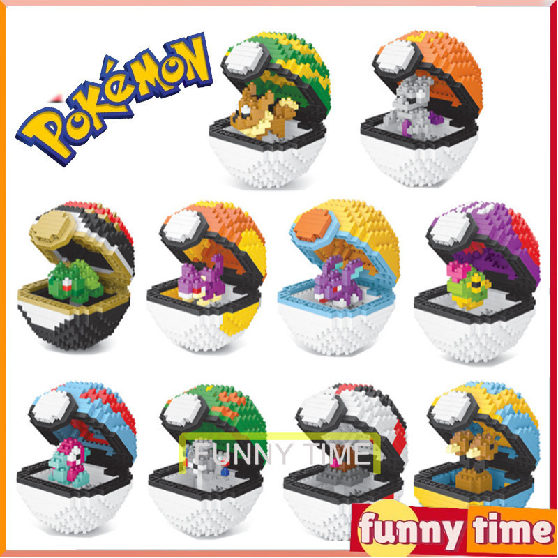 Nano Blocks Pokémon 3D Animals Assembling Building Blocks Mini Toys DIY ...