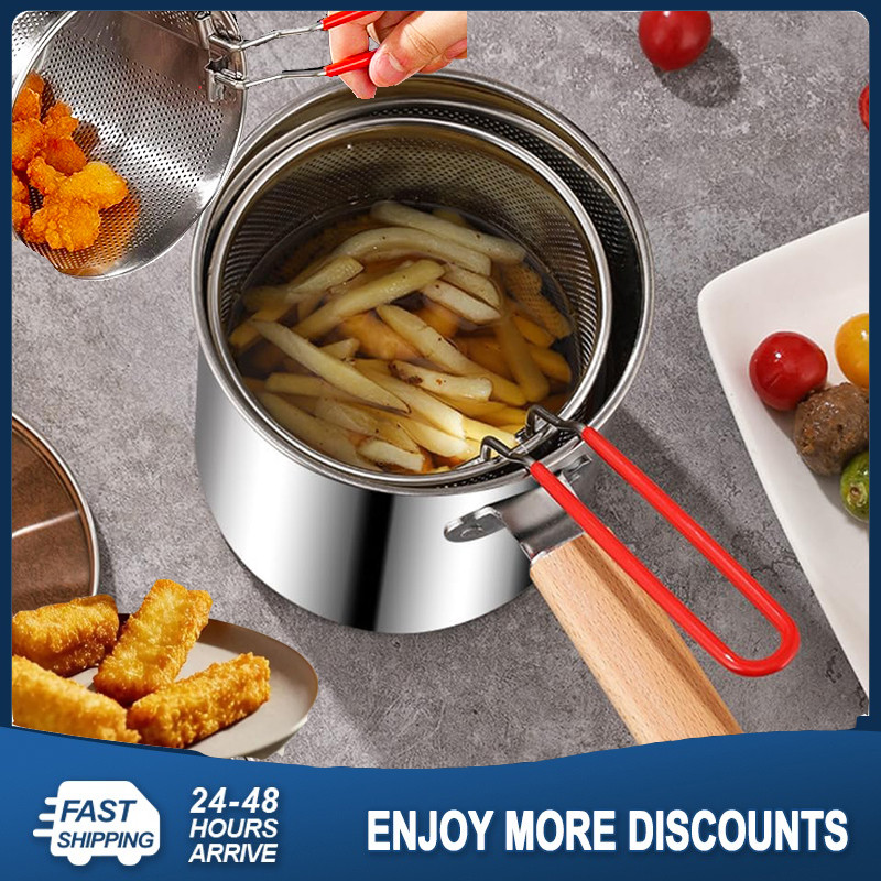 Deep Fryer Pot 304 stainless steel Multifunctional small Deep Fryer Pot ...