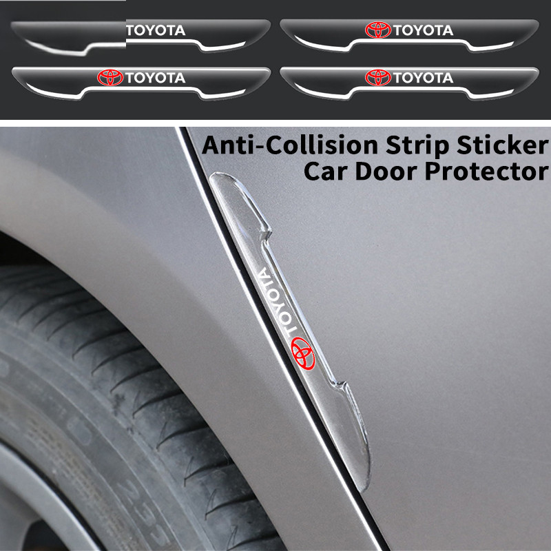 4Pcs Toyota Transparent Car Door Anti-Collision Strip Guards Doors ...