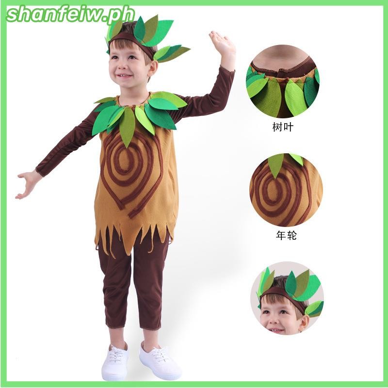 Kid Cartoon Nature Tree Costumes Boys Girls Party Role Play Dress Up ...
