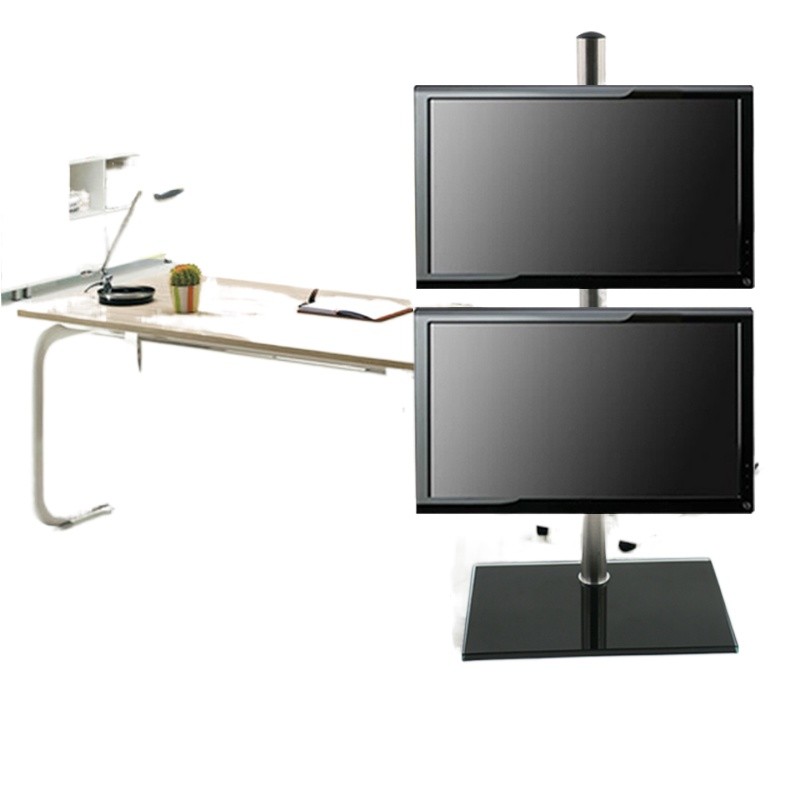 Computer up and down dual-screen monitor bracket desktop monitor ...