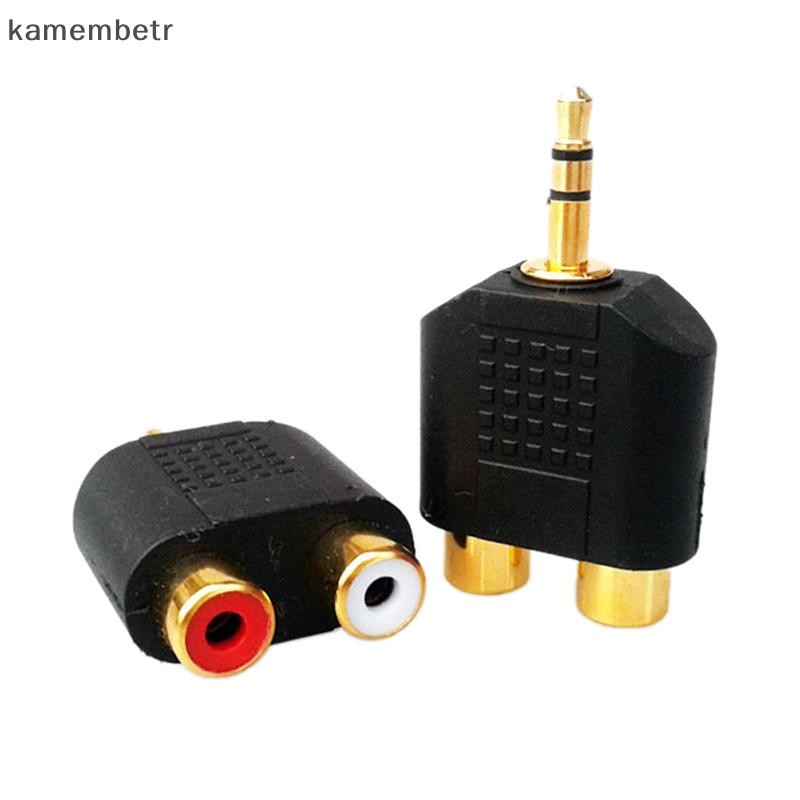 ka 1pc Gold Plated stereo Audio male Plug to 2 RCA female jack Y 3.5mm ...