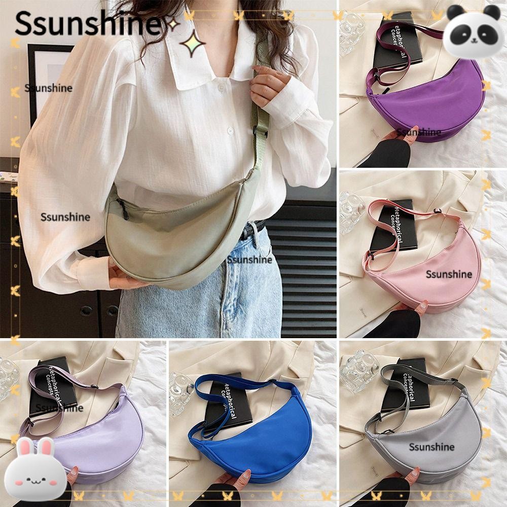 Dumpling shape nylon messenger bag, portable hobo bag for students ...