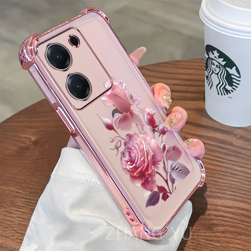 Shockproof 】Case Redmi 13C 4G 5G TPU Phone Case Latest Rose Pattern ...