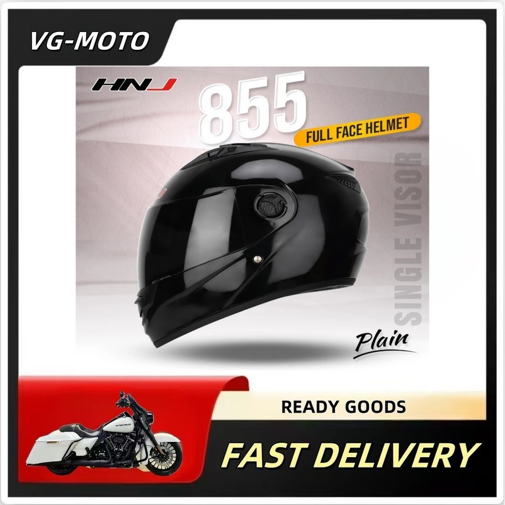 HNJ 855 plain Full face helmet for motorcycle (Single Visor) | Shopee ...