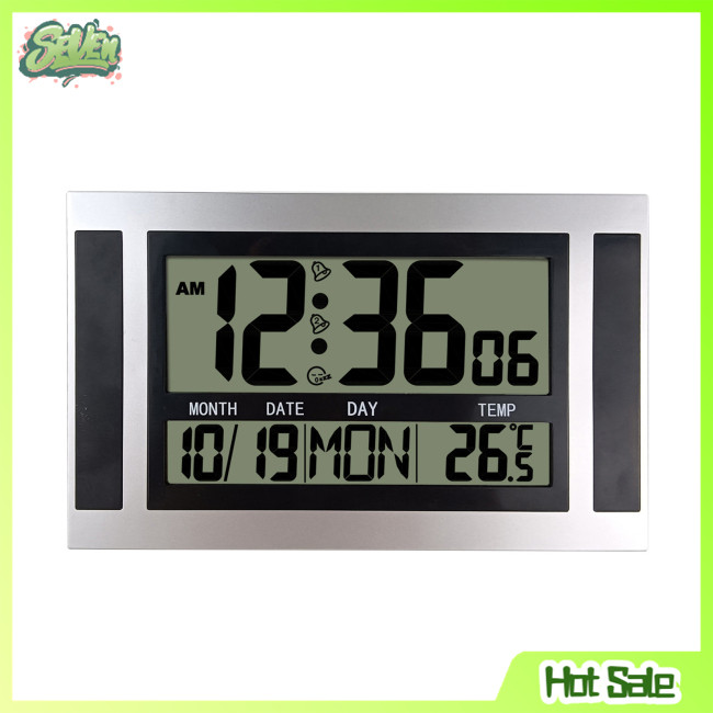 Digital Alarm Clock Battery Powered LCD High Definition Screen Wall ...