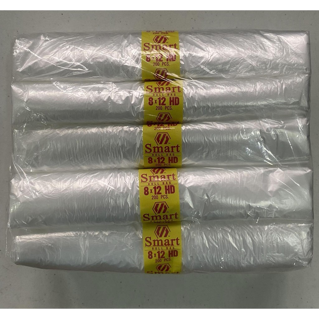 Roll Bag 8x12 inches Smart Plastic HD Roll Bag 1000pcs (200pc x 5 rolls ...