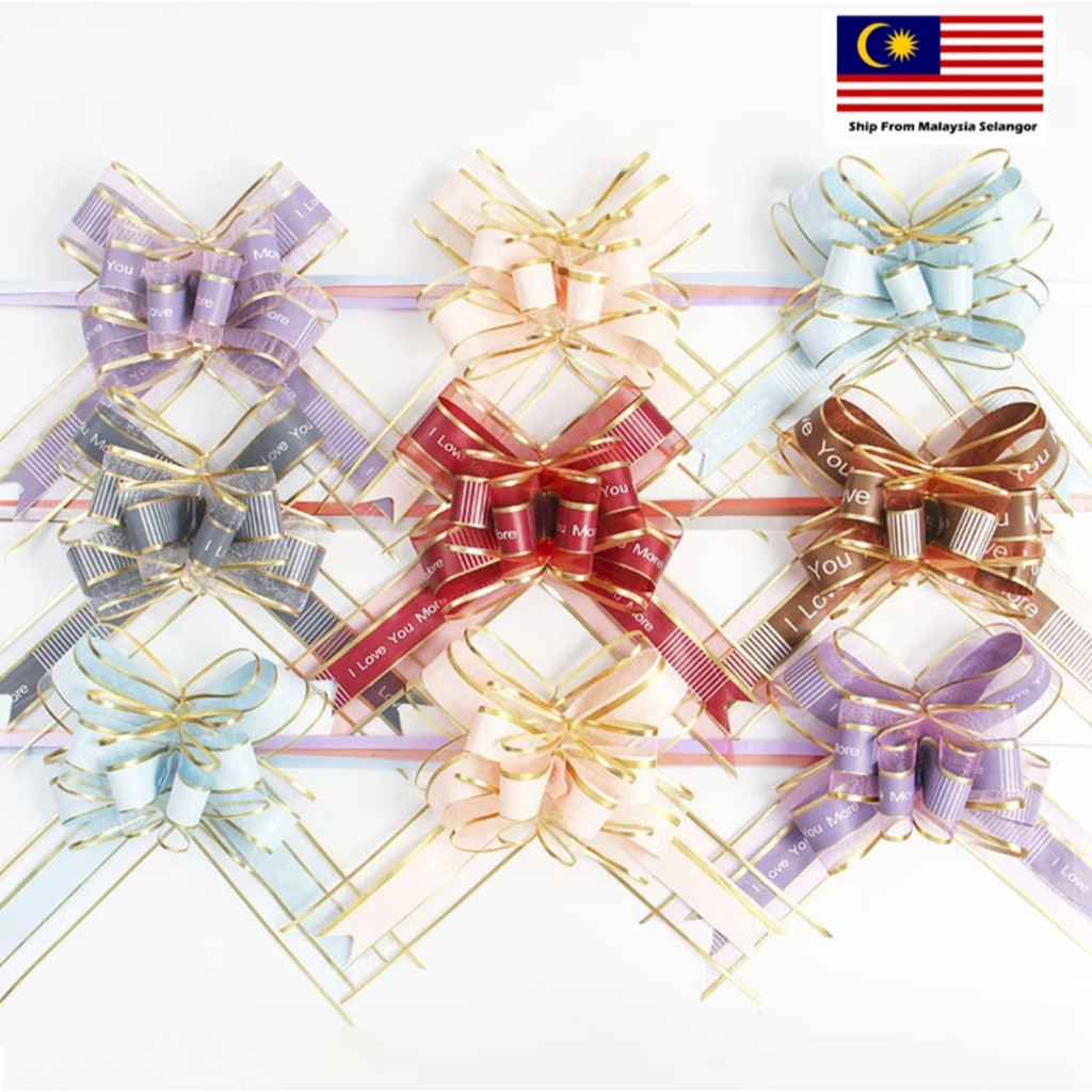 DIY Reben Tarik 50mm Large I Love You More Handmade Pull Bow Ribbon ...