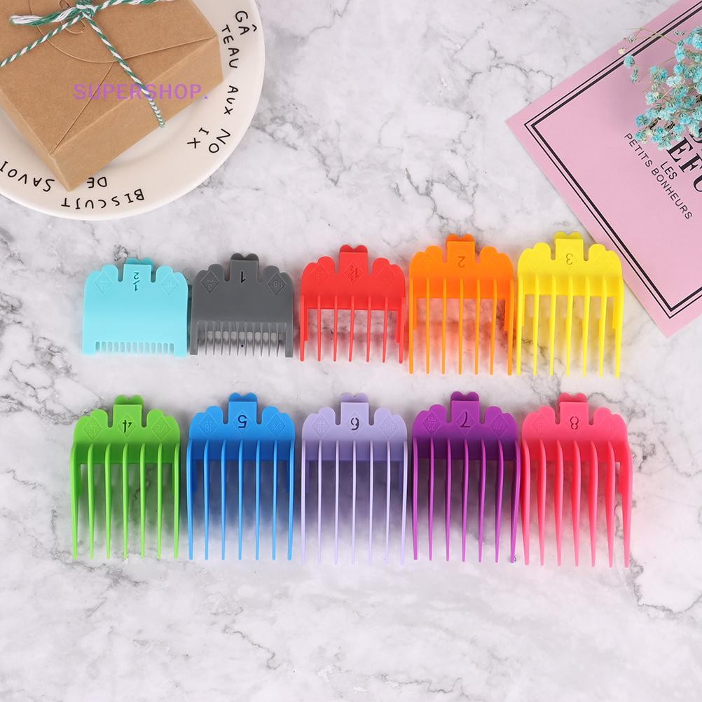 SUPERSHOP 10pcs Barber Shop Styling Comb Sets Clipper Hair Limit Comb ...