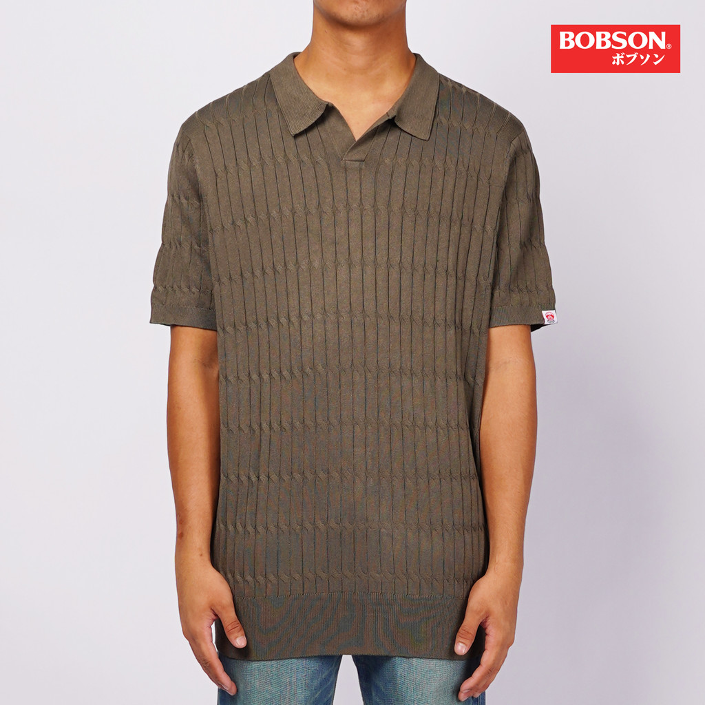 Bobson Japanese Men's Basic Collared Shirt Regular Fit 155113 (Fatigue ...
