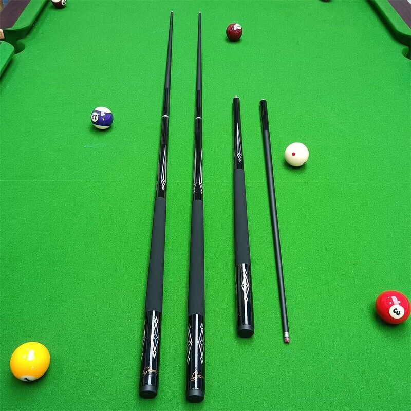 Black Tech Carbon Fiber Billiard Cue 8-ball 9-ball Snooker 9.5MM 11.5MM ...