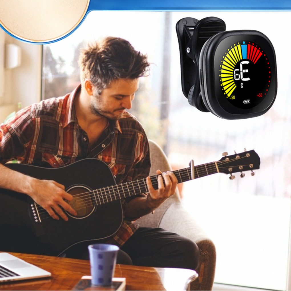 1/2 New Electric Guitar Tuner Pedal Clip On Mini LCD Display USB Tuners ...