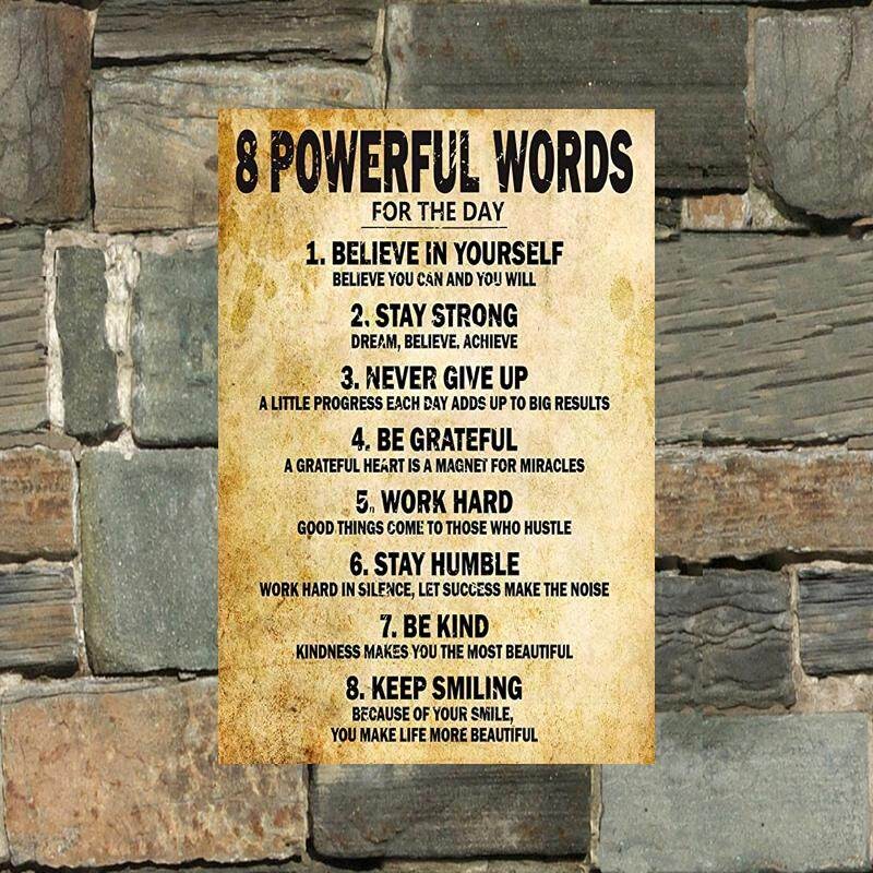 Motivational Quotes 8 Powerful Words for the day Poster Thick Cardstock ...