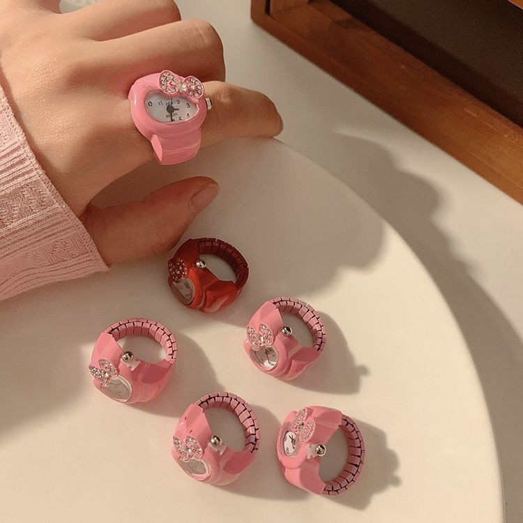 Japanese Cute kitty Cat Watch Ring All-Match Niche Finger Watch Mini ...