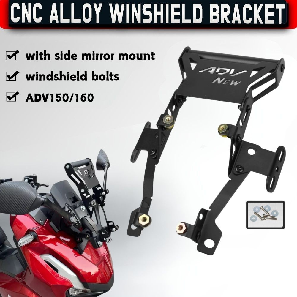 CNC Windshield Bracket Visor For ADV 150&160 Side Mirror Bracket Alloy ...
