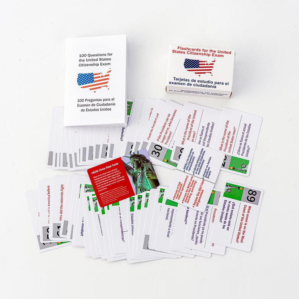 US Citizenship Flash Cards 100 Questions and Answers for Naturalization ...