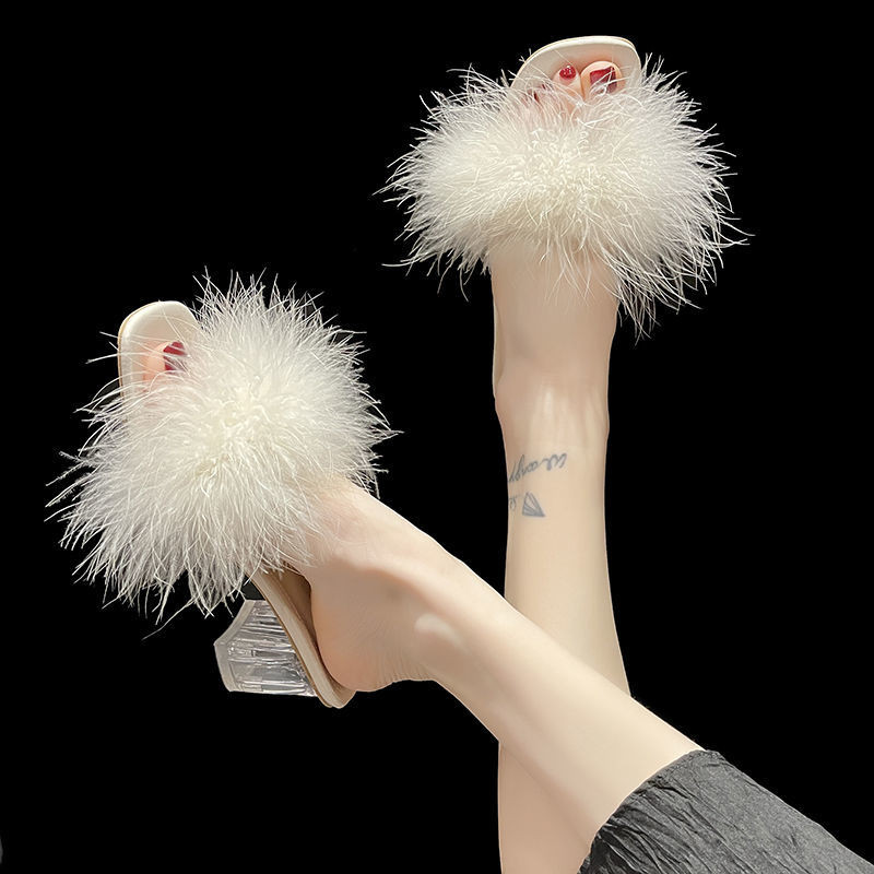 2025 Plush Slippers Non-slip ins indoor home Fairy Style Real Rabbit ...