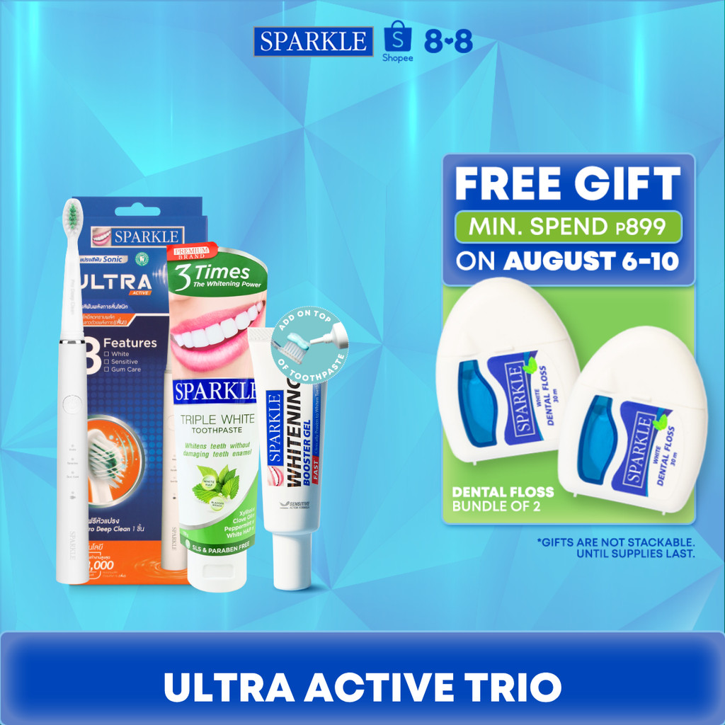 SPARKLE Ultra Active Trio (Ultra Active Toothbrush, Toothpaste, Booster ...