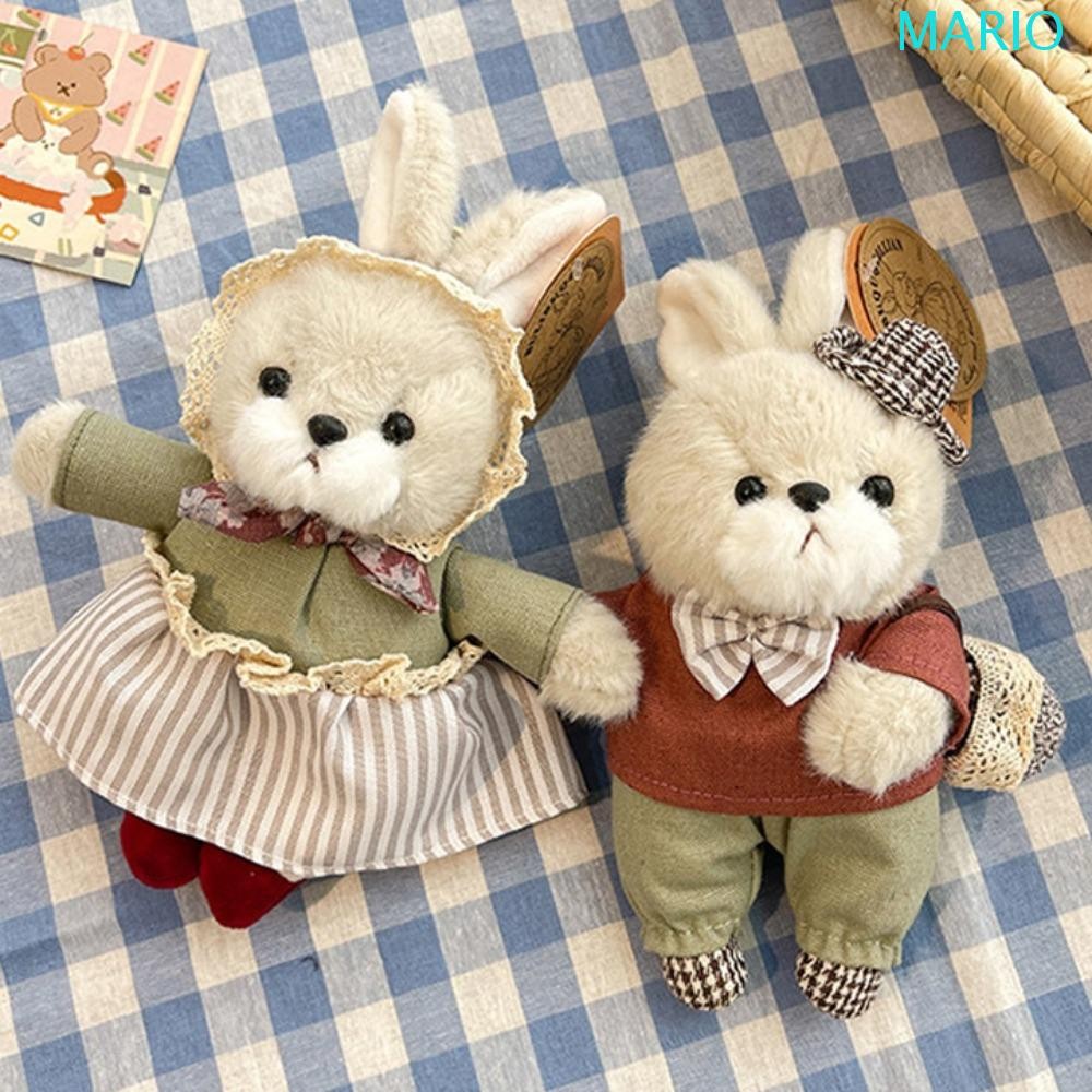 MARIO Rabbit Plush Keychain, Rabbit Family with Clothes Bunny Keychain ...