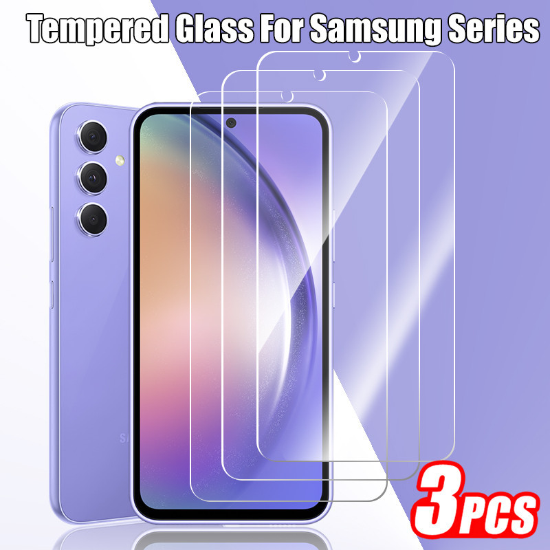 3PCS Tempered Glass for Samsung Galaxy S24 S23 S22 S21 S20 Plus Fe M55 M54 M53 M35 M34 M33 M23 ...