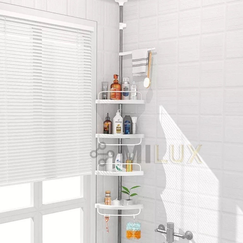 260cm Max Height Adjustable Multi Corner Shelf Bathroom Corner Pole ...