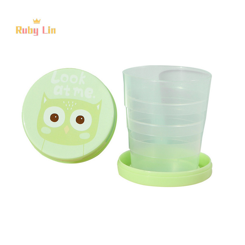 Ruby Lin 1PC 100ML Folding Cup With Lid Portable Reusable Plastic Water ...