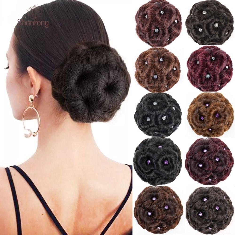 SHANRONG Synthetic Hair Bun, Flower Ring Bun Hair Bun Donut Nine ...