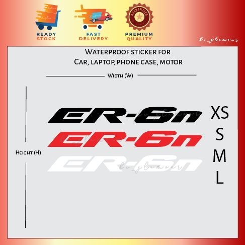 Kawasaki ER-6N Sticker Reflective Stiker ninja racing motogp motorsport ...