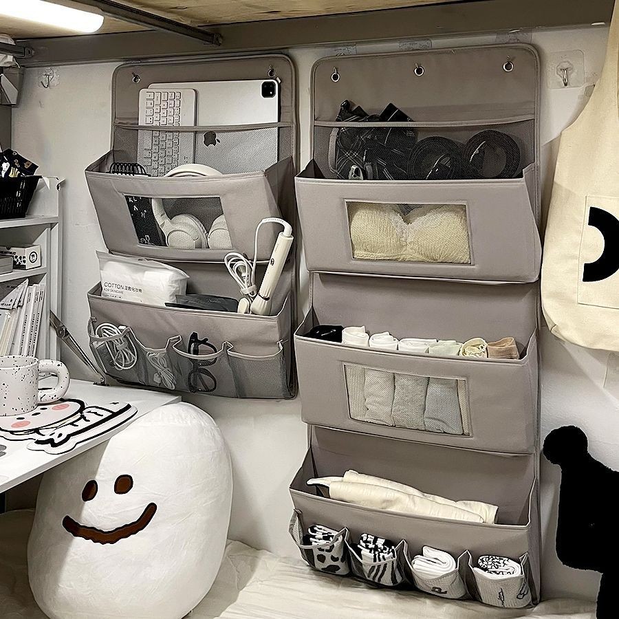 Simple New Style Storage Bag Wall-Mounted Dormitory Door Multi-Layer ...