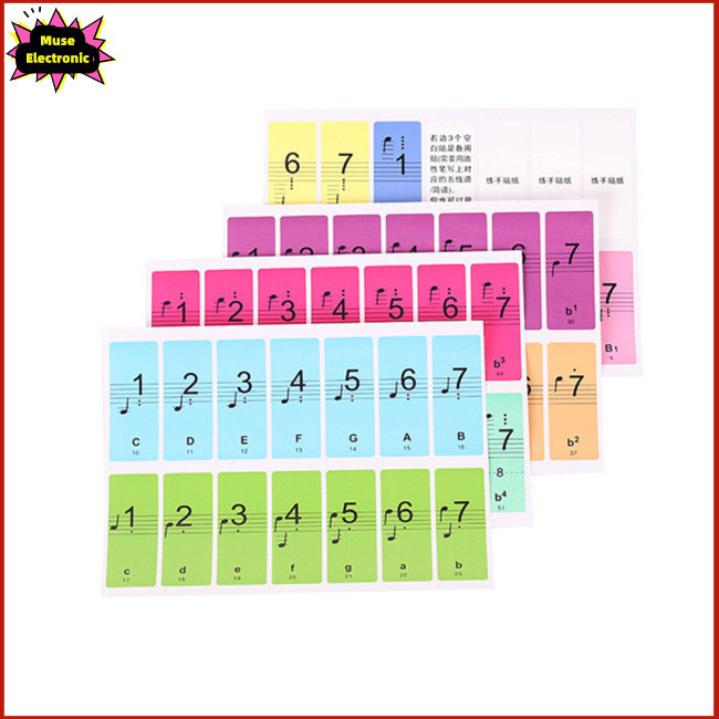ready stock 4 Pcs Piano Keyboard Sound Name Stickers Electronic ...