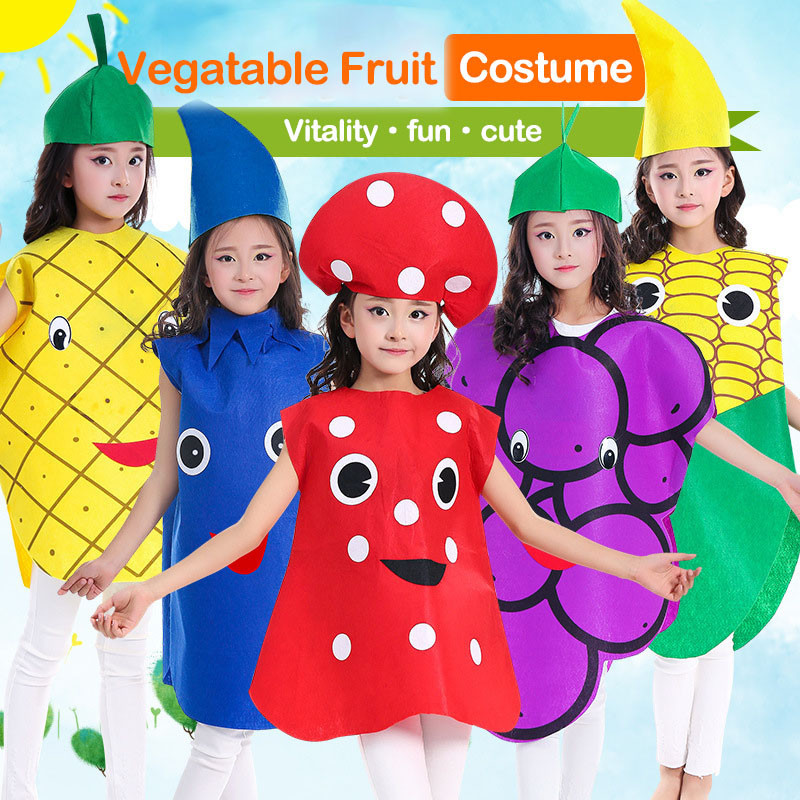 【COD】Kids Fruit Vegetable Costume Nutrition Month Vegatables Cosplay Costume For Kids Pretend ...