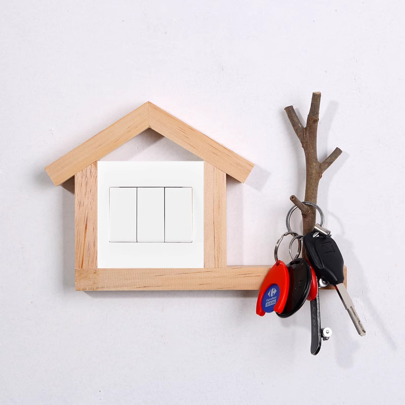 KAYU Dutch Teak Pine Wood Light Switch Frame Switch Frame Decoration ...