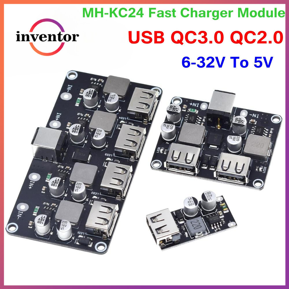 USB QC3.0 QC2.0 USB DC-DC Buck Converter Charging Step Down Module 6 ...