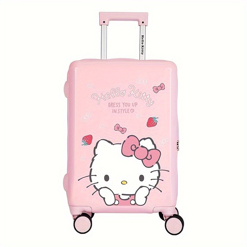 Hello Kitty 20Inch Hard Shell Rotating Luggage Pink Suitcase with ...