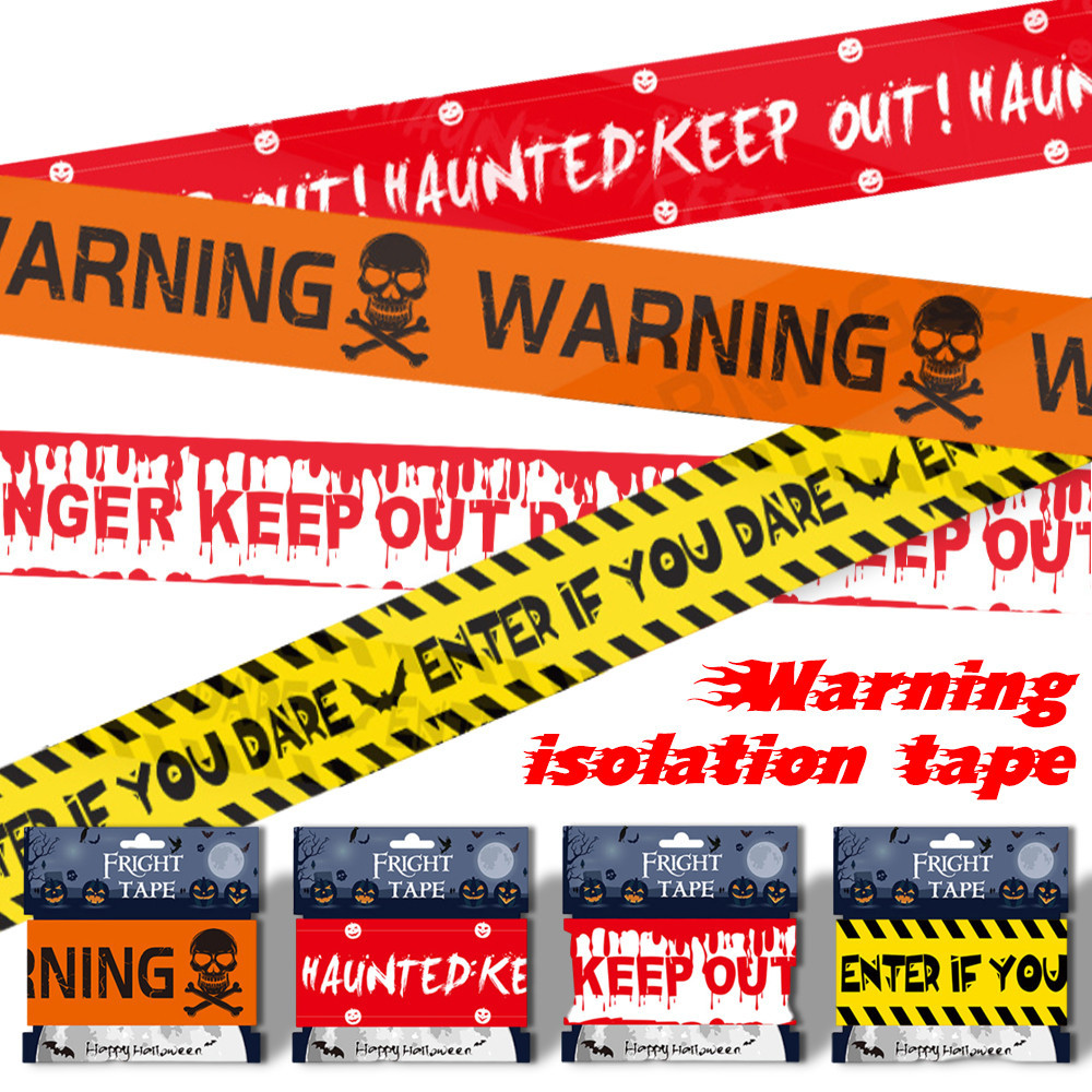 6M Halloween Warning Tape Signs Orange Yellow Red Danger Warning Line ...